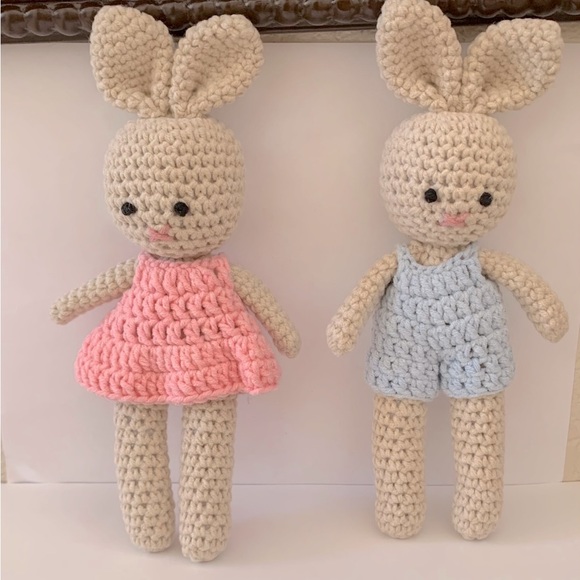 Handmade | Toys | 2 Pcscustomized Amigurumi Rabbit Crochet Bunny Toy ...